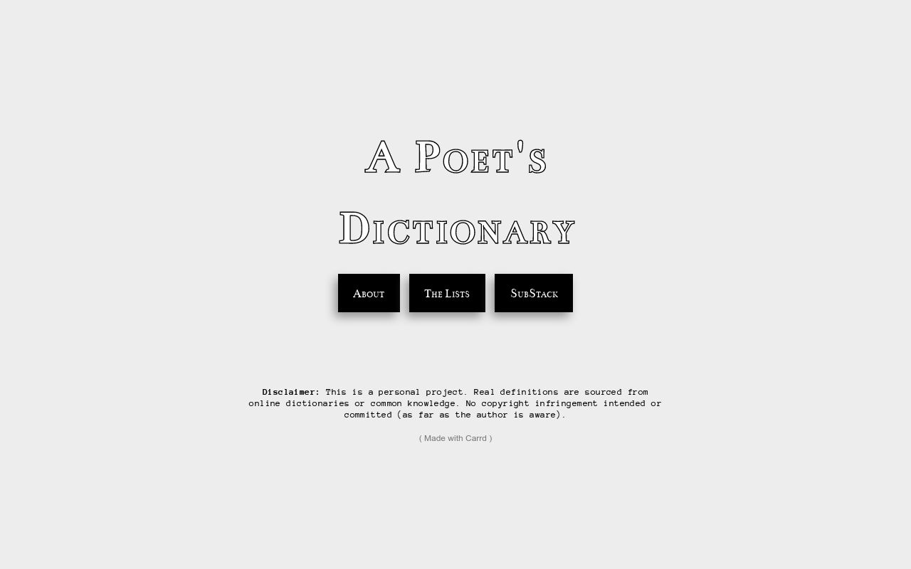 A Poet's Dictionary